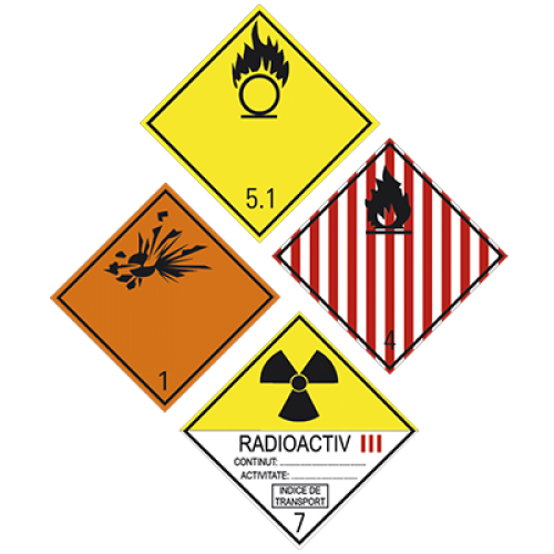 Placi / etichete ADR pentru diverse tipuri de substante